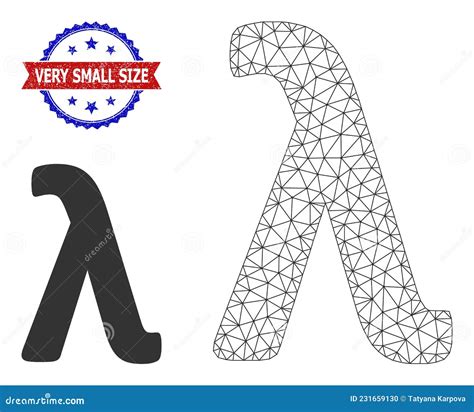 Triangle Mesh Lambda Greek Lowercase Letter Icon And Scratched Bicolor