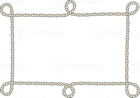 Rope Border And Frame Lasso Twisted And Crisscrossed Until A Rectangle 47390490 Png