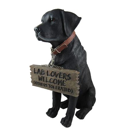 Dwk Bela Black Labrador Retriever Indoor Outdoor Dog Statue With