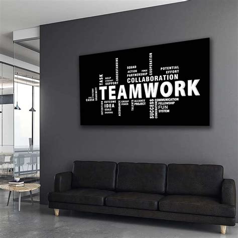 Trinx Teamwork Canvas Wall Art Large Framed Motivational Quotes