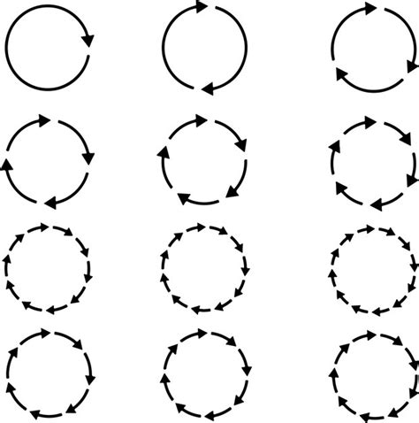 Premium Vector Icon Set Of Spinning Rotating Arrows Circular Round Icons For Recycling