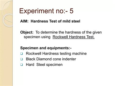 Experiments Som Hardness Test Pptx