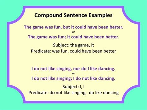 Examples Of Diagramming Compound Sentences
