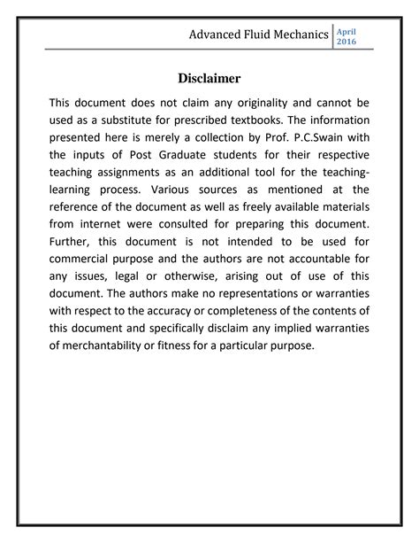 Solution Civil Engineering Notes Advanced Fluid Dynamics Ii Civil Engineering M Tech Notes