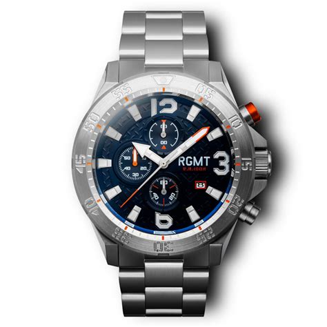 Rgmt Officer Chronograph Quartz Blue Dial Mens Watch Rg 8008 22 Set B