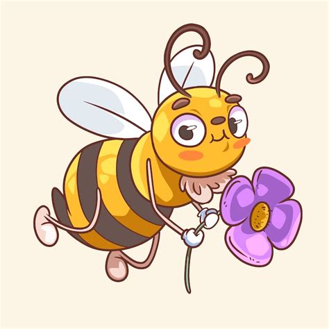 Peony Bee Cartoon Images Free Download On Freepik