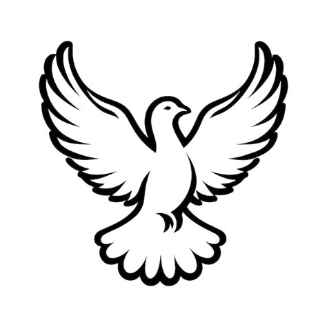 Beautiful Dove Bird Flying Silhouette Vector Illustration Isolated On A