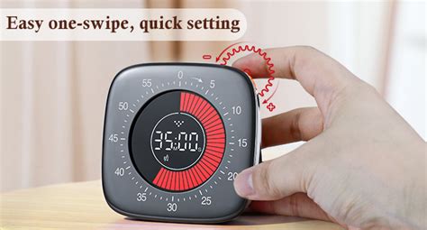 Dealswin Visual Timer Rechargeable Timer Digital Timers With 4 Alarm Modes Improved 60 Minutes