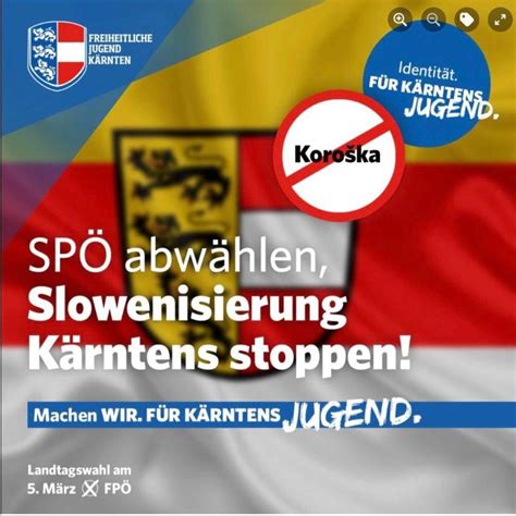 Austrian Election Poster Saying „stop The Slovenisation Of Kärnten