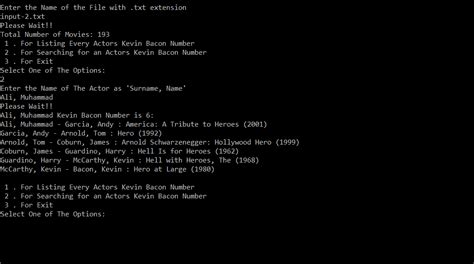 Github Sirfanhn Degrees Of Kevin Bacon Breadth First Search In C