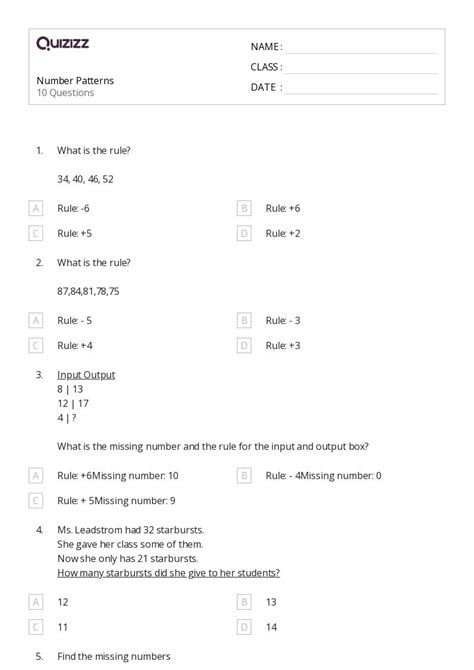 50 Number Patterns Worksheets For 2nd Grade On Quizizz Free And Printable
