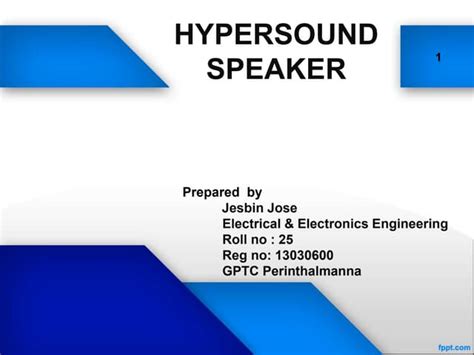 Seminar On Hypersound Speaker By Jesbin Jose Ppt