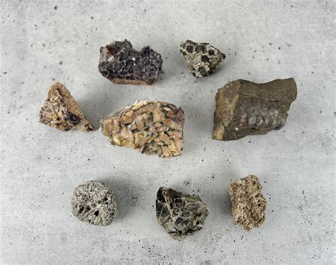 Collection Of Crystal Mineral Fossil Specimens