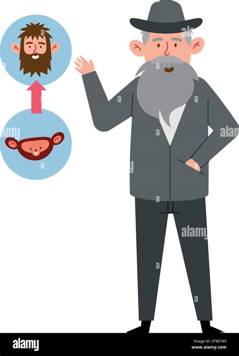Charles Darwin Explain The Evolution Theory Vector Isolated Stock Vector Image And Art Alamy