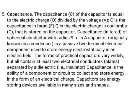 Solved Capacitance The Capacitance C Of The Capacitor Chegg Com