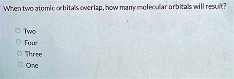 Solved When Two Atomic Orbitals Overlap How Many Molecular Orbitals