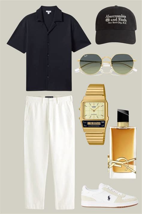 Mens Old Money Summer Outfit Idea Shirt Watch Fragrance Ralph