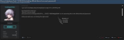 discord database allegedly leaked by threat actors