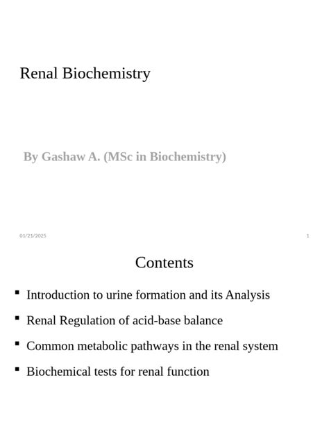 Overview Of Renal Biochemistry Pdf Acid Buffer Solution