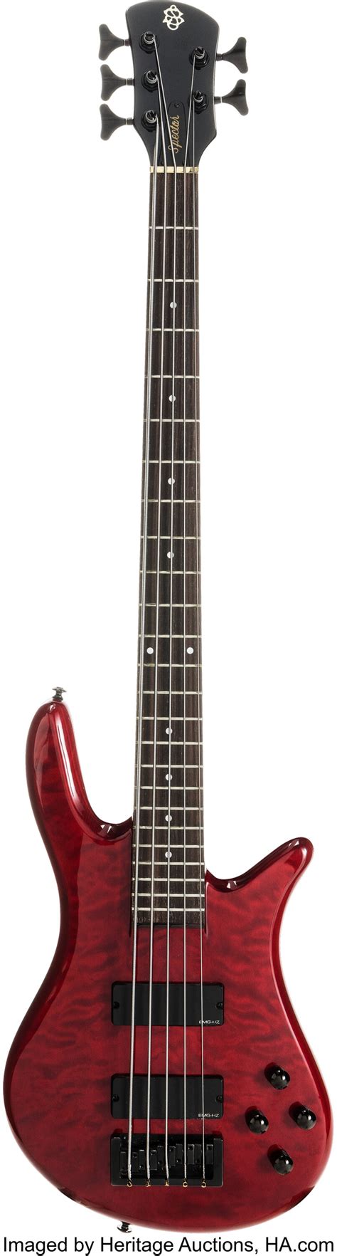 Spector 5 String Cherry Electric Bass Guitar Serial 0109697
