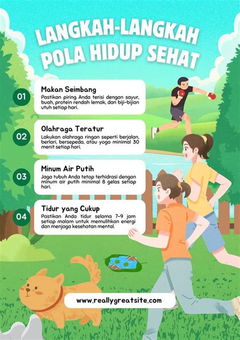 Gratis Desain Contoh Pola Hidup Sehat Canva