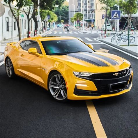 Chevrolet Camaro Bumbleline Black Stripe Custom Vinyl Wrap Raxtify
