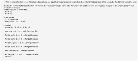 Solved C Language Please 1 Write Recursive Function