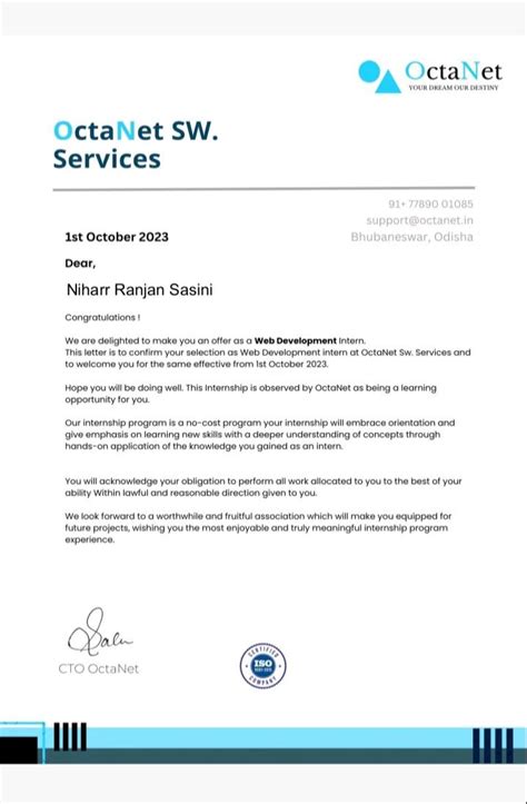 Nihar Sasini On Linkedin Octanet Octanetinternship Webdevelopment