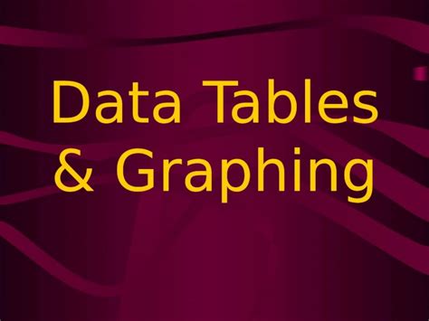 Ppt Data Tables And Graphing What Is A Data Table A Data Table Is An