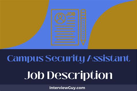 Campus Security Assistant Job Description Updated For 2025 Campus Security Assistant Job Description Updated For 2025