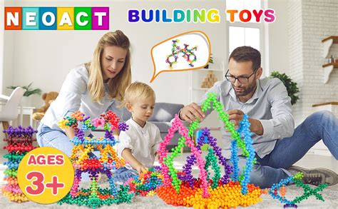 Amazon.com: NEOACT 200PCS Building Blocks Kids Educational Building Toys Interlocking Plastic ...