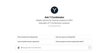 Ask Y Combinator Just Launched A Custom Gpt That Will Answer All Of