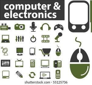 25 Computer Electronics Signs Vector Stock Vector Royalty Free 55125736 Shutterstock
