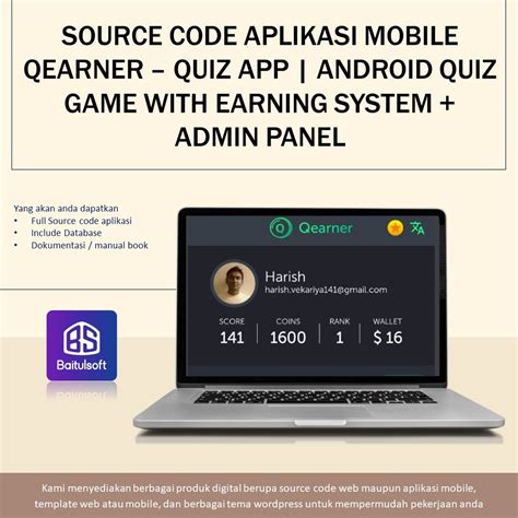 Jual Source Code Aplikasi Mobile Qearner Quiz App Android Quiz Game With Earning System
