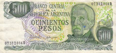 Billete De Quinientos Pesos Ley En Una De Sus Caras El General San
