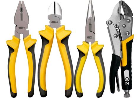 Alicate Universal Bico Corte E Pressão Kit Jogo De 4 Peças Oz Jogo
