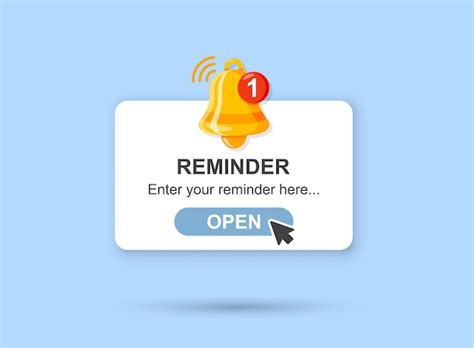 Premium Vector Reminder Notifications Page With Alert Bell Icon In Flat Style Event Notice
