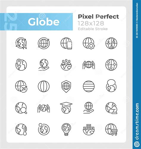 pixel perfekte lineare icons set stock abbildung illustration von