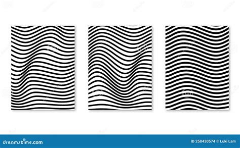 Duotone Background Set Of Layout With Wavy Line Stock Vector
