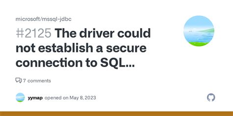 The Driver Could Not Establish A Secure Connection To SQL Server By