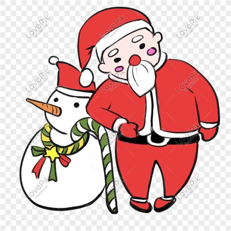 크리스마스 산타 클로스와 눈사람 만화 그림 Png 일러스트 무료 다운로드 Lovepik