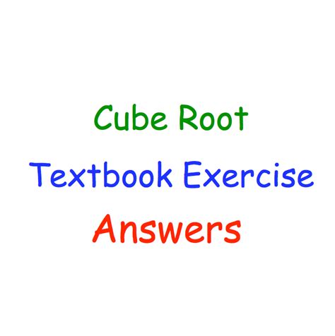 Cube Root Textbook Answers Corbettmaths