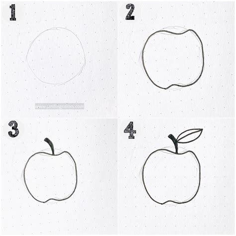 Apple Drawing Easy Step By Step Using Markers Smiling Colors