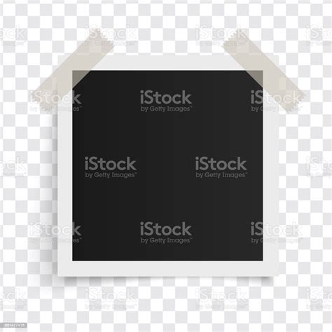 투명 한 배경에 스티커 테이프에 그림자와 함께 광장 사진 프레임 템플릿 벡터 일러스트입니다 개체 그룹에 대한 스톡 벡터 아트 및 기타 이미지 Istock