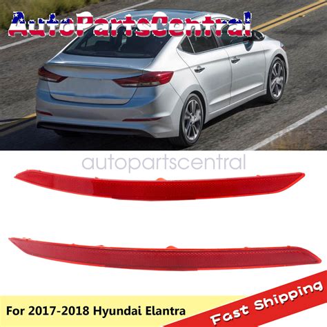 Pair Rear Bumper Reflector Set Fit Hyundai Elantra Ultimate 2017 2018
