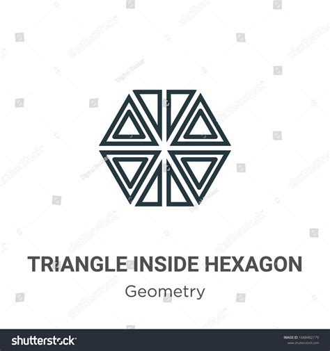 Triangle Inside Hexagon Outline Vector Icon Stock Vector Royalty Free 1688402179 Shutterstock