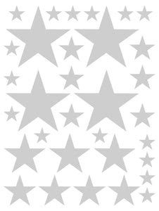 Silver Star Wall Decal Star Wall Sticker Whimsidecals