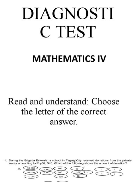 Math 4 Diagnostic Test With Answer Key Pdf Elementary Geometry Euclidean Geometry