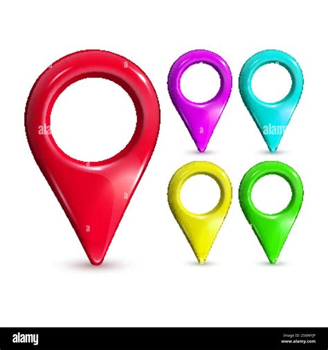 Gps Pointer Multicolored Place Location Set Vector Multicolor Gps Pointer Pin Symbols For