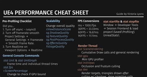 Quick Performance Cheat Sheet Unrealengine